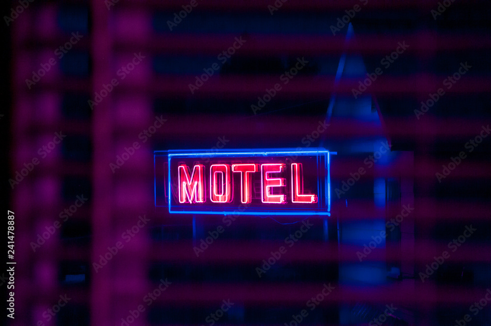 Neon motel sign Stock Photo | Adobe Stock