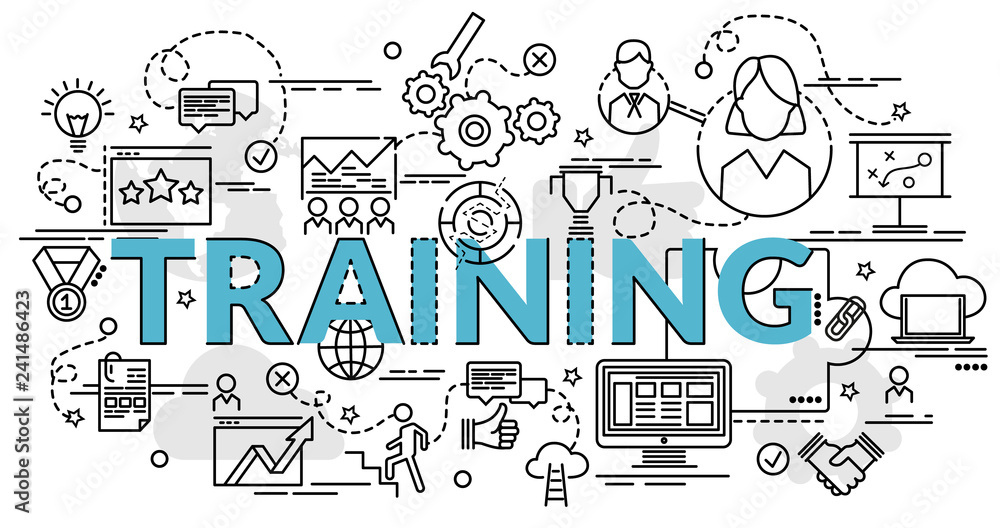 Flat colorful design concept for Training. Infographic idea of making ...