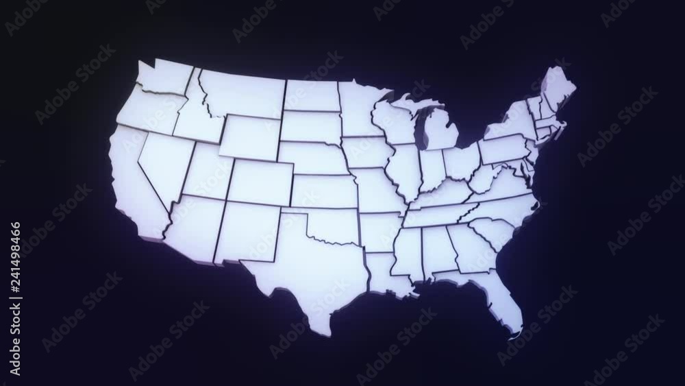 Animated USA map with ALPHA matte Stock Video | Adobe Stock