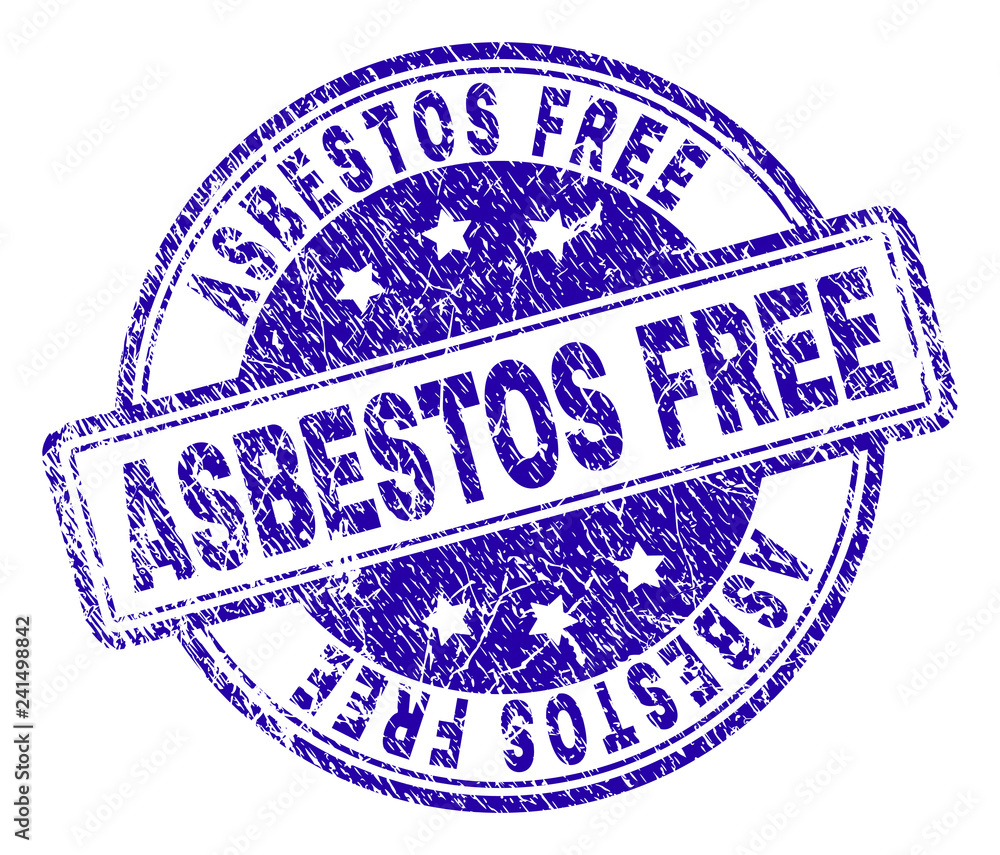 ASBESTOS FREE stamp seal imprint with distress texture. Designed with ...