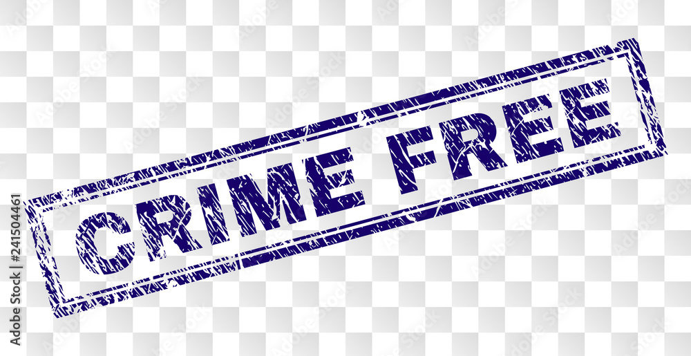 CRIME FREE stamp seal imprint with rubber print style and double framed ...