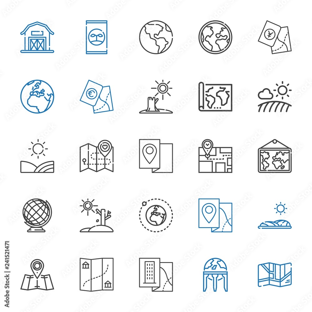 land icons set Stock Vector | Adobe Stock