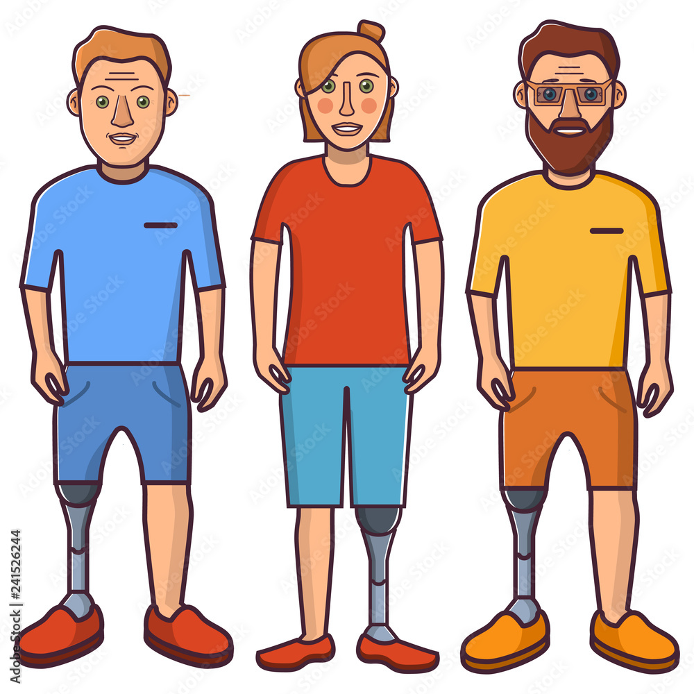 Artificial Leg.Young person,girl an limb.Sport prostheses.Cartoon ...