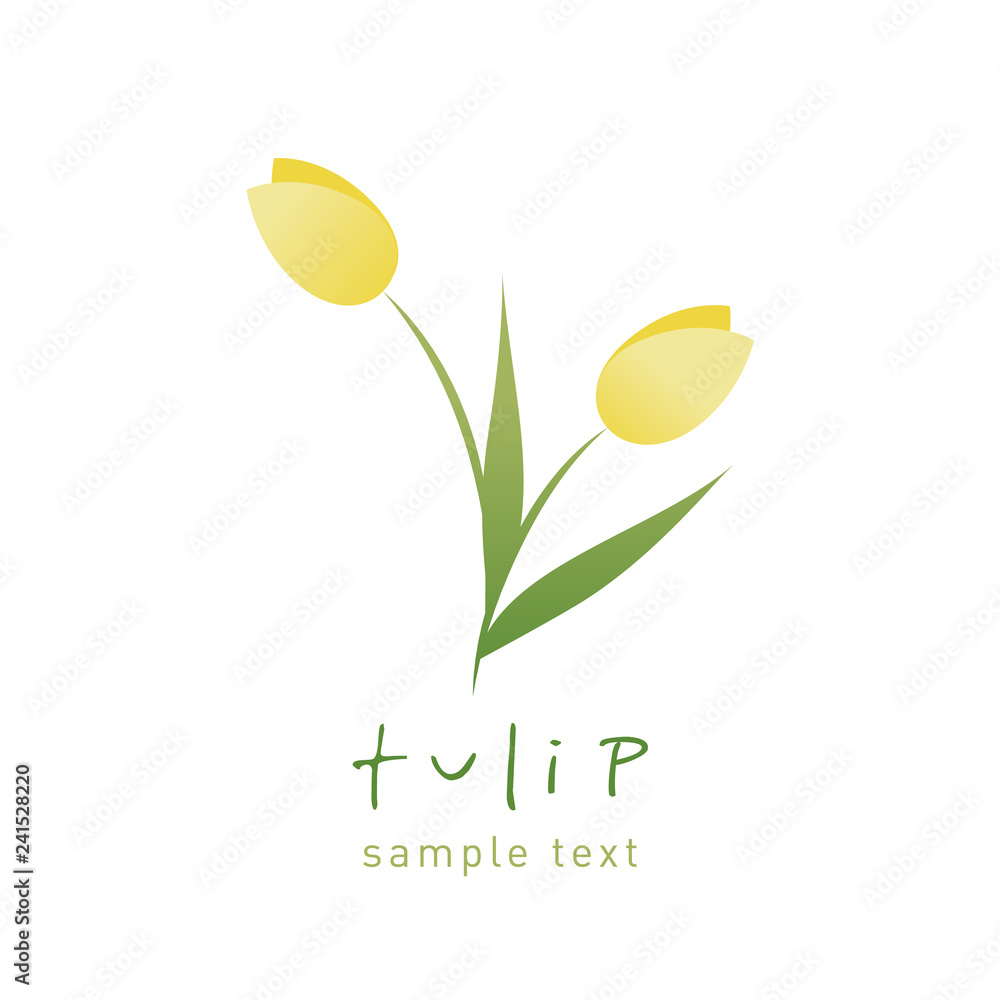 Simple and stylized tulip flowers isolated on white background Stock ...