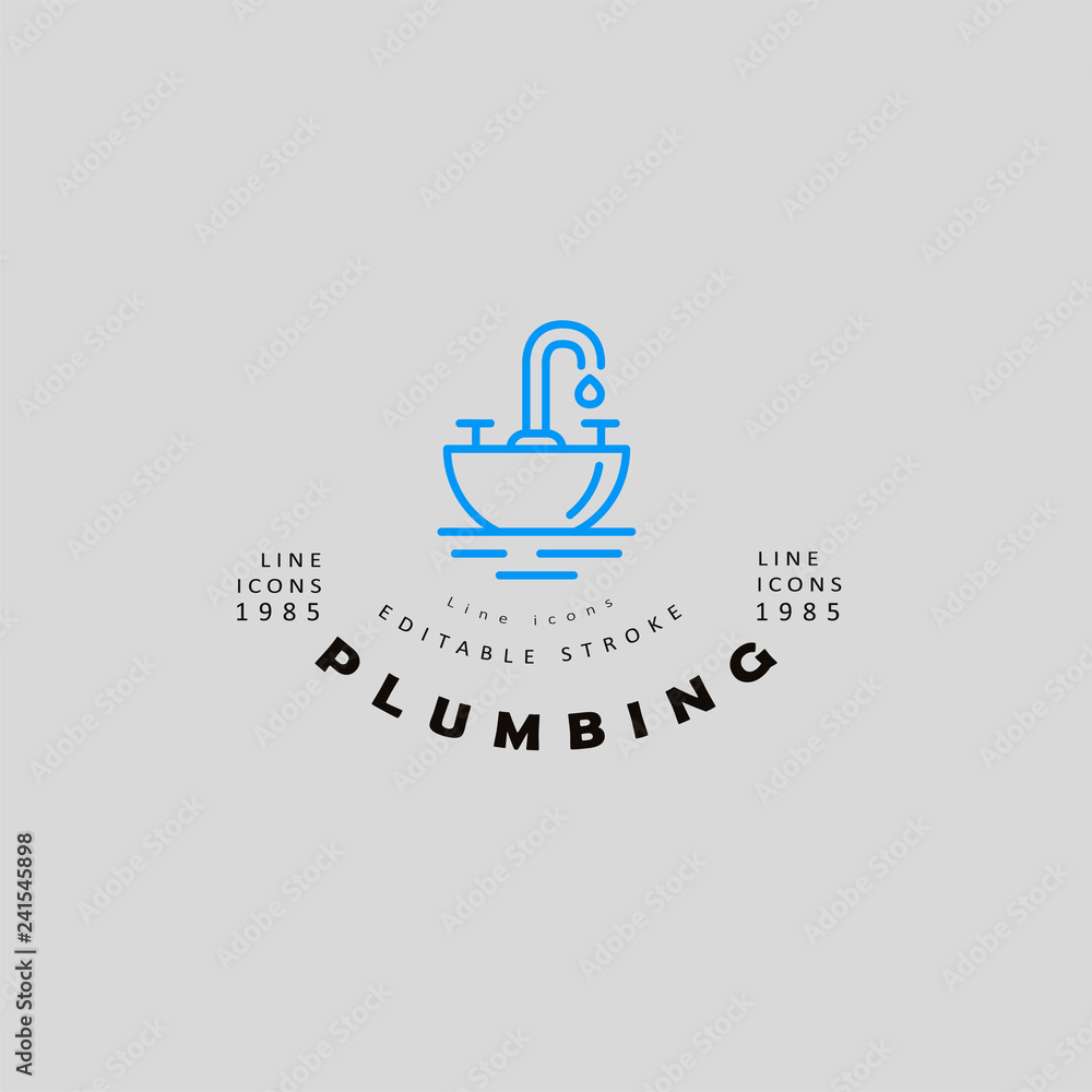 Vetor De Vector Icon And Logo Of Plumbing Editable Outline Stroke Size Vetor De Vector Icon And Logo Of Plumbing Editable Outline Stroke Size