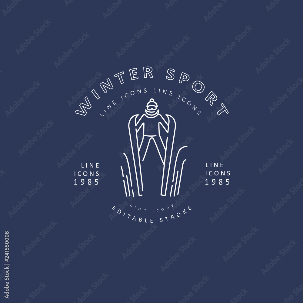 Vector icon and logo for snowboarding and skiing or other winter sports ...