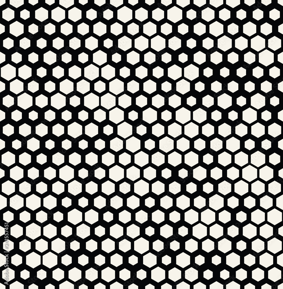 hexagon halftone seamless minimal design pattern, geometric background ...