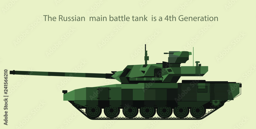 Russian Main battle tank is a 4th Generation T - 14 Armata in vector ...