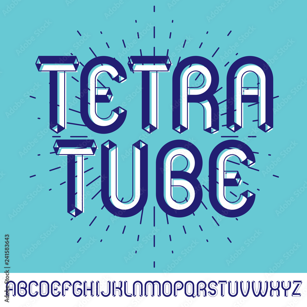 Set of cool vintage vector upper case English alphabet letters, abc ...