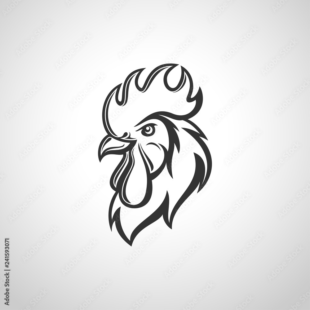 Rooster head Vector Image Stock Vector | Adobe Stock