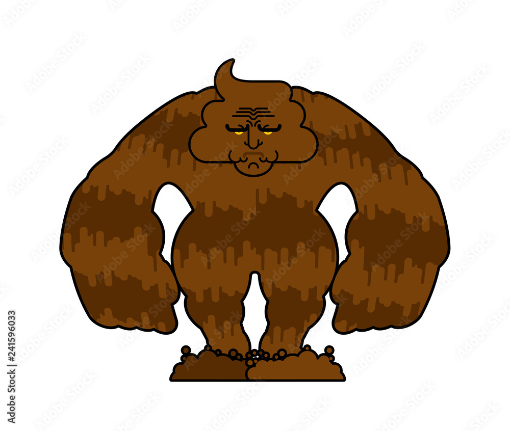 Shit monster. Turd freak. Poop golliwog. Crap demon Vector illustration ...