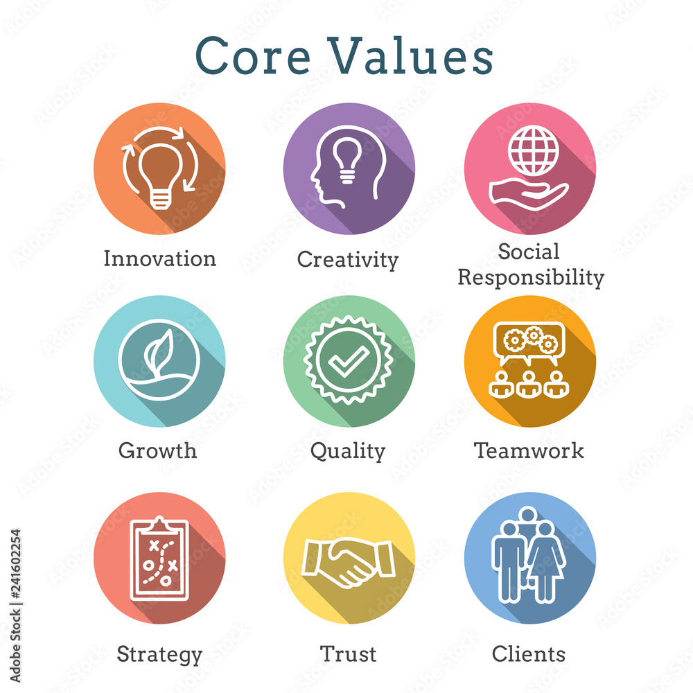 Core Values Outline / Line Icon Conveying Integrity - Purpose Stock ...