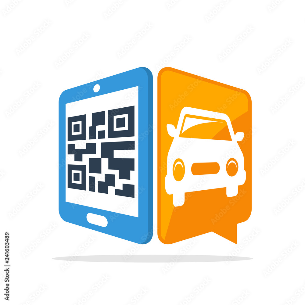 Vector illustration icon with the concept of scanning QR code with a ...