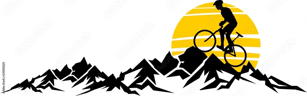 Mountain Bike Landscape Stock Vector | Adobe Stock