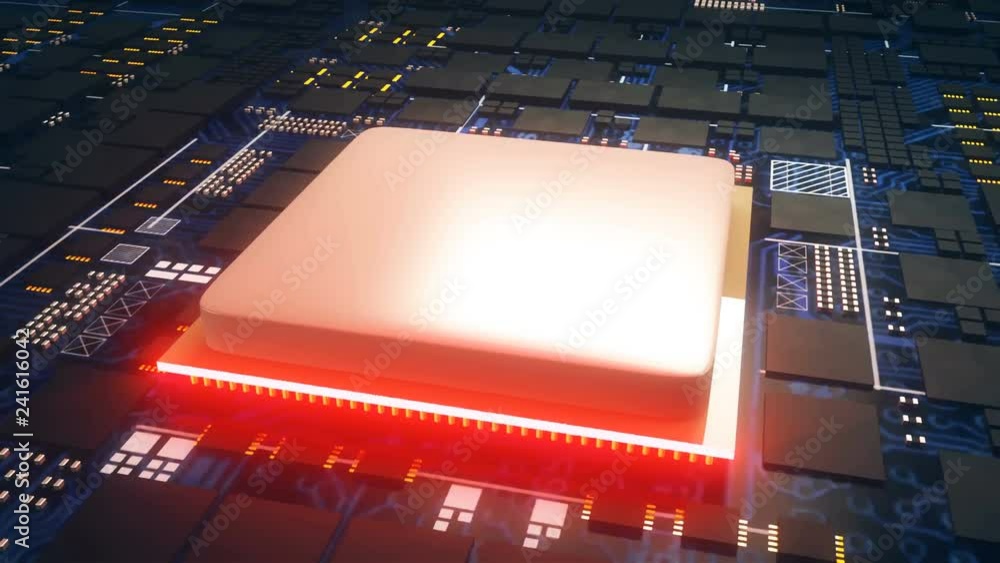 Vidéo Stock Circuit board, central computer processors CPU concept ...