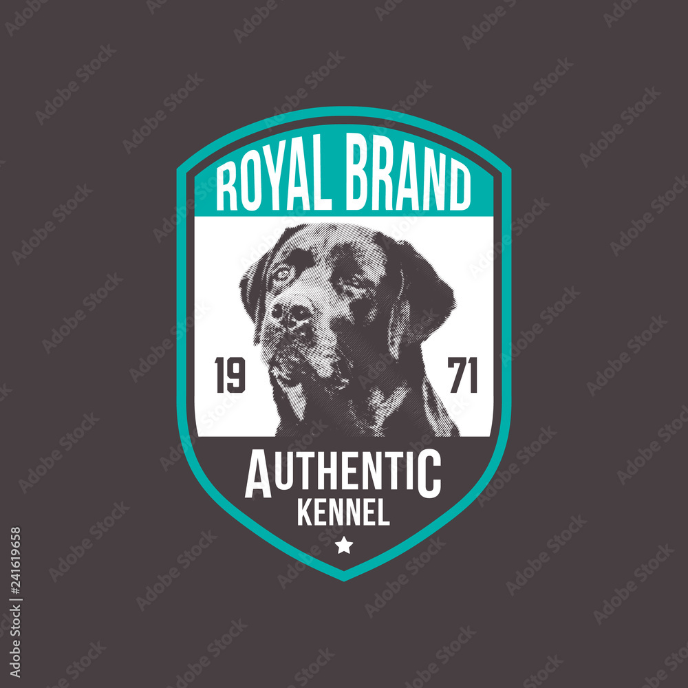 Vintage Dog Logo Badges template. Vector illustration. Stock Vector ...