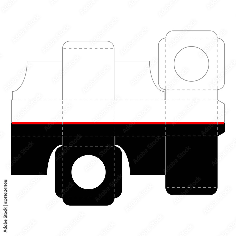 Abstract Packaging Square Black and White Box with Lid Template ...