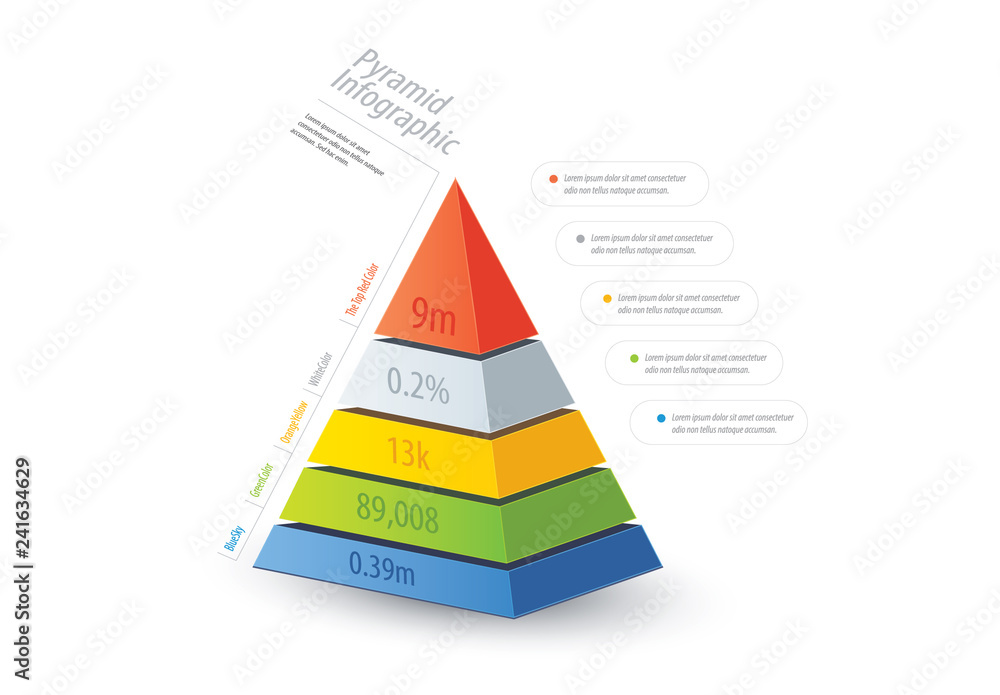 Pyramid Infographic Layout Stock Template | Adobe Stock