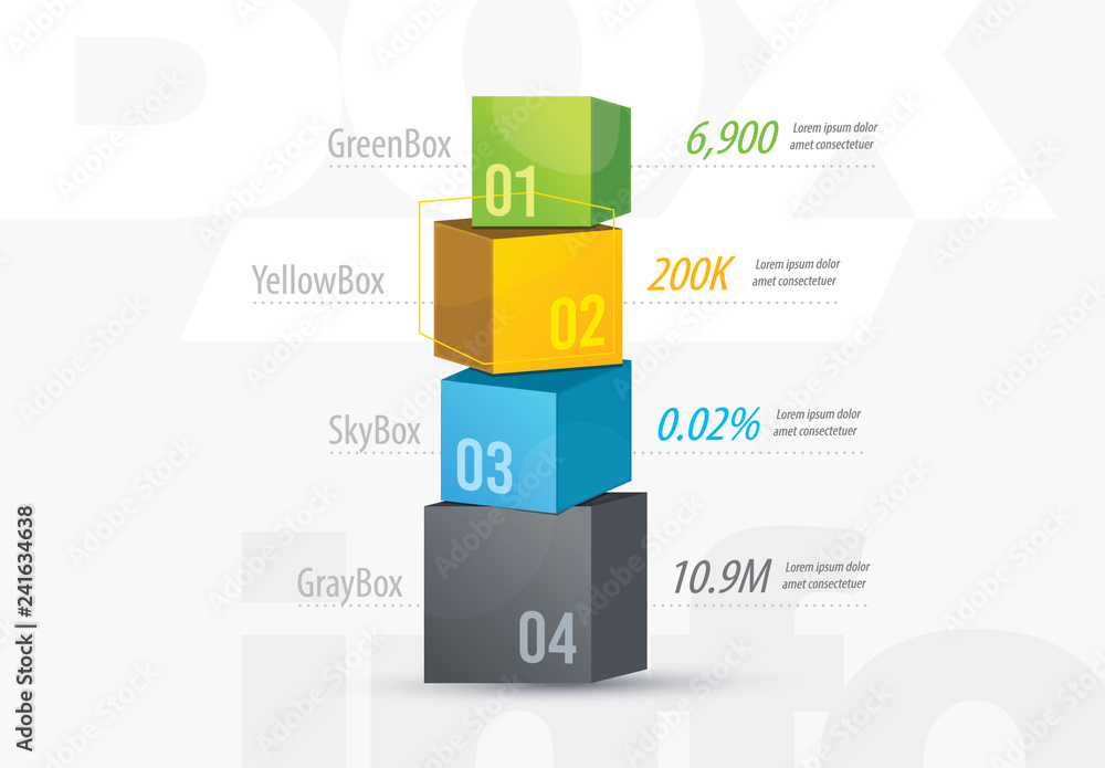 3D Boxes Infographic Layout Stock Template | Adobe Stock