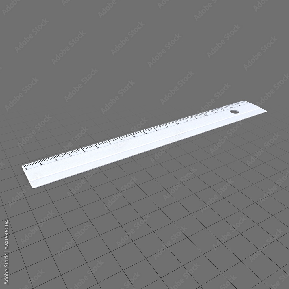 Plastic ruler Stock 3D asset | Adobe Stock