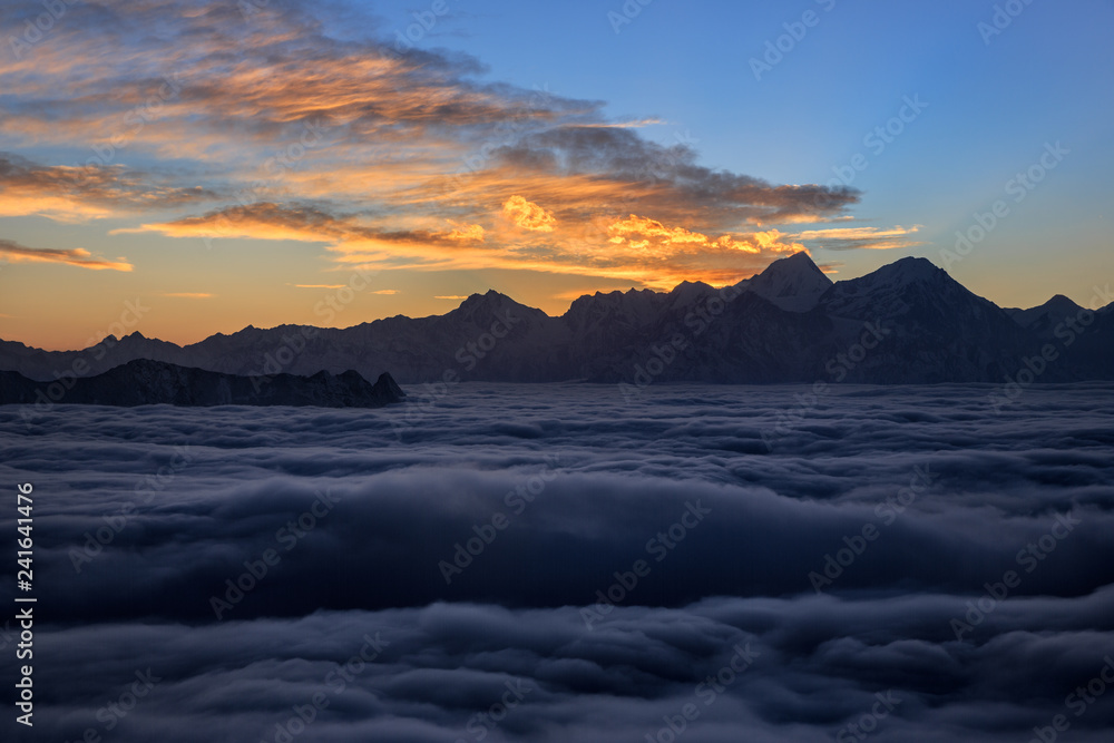 Minya Konka (Mount Gongga) view from Niubeishan Cattle Back Mountain in ...
