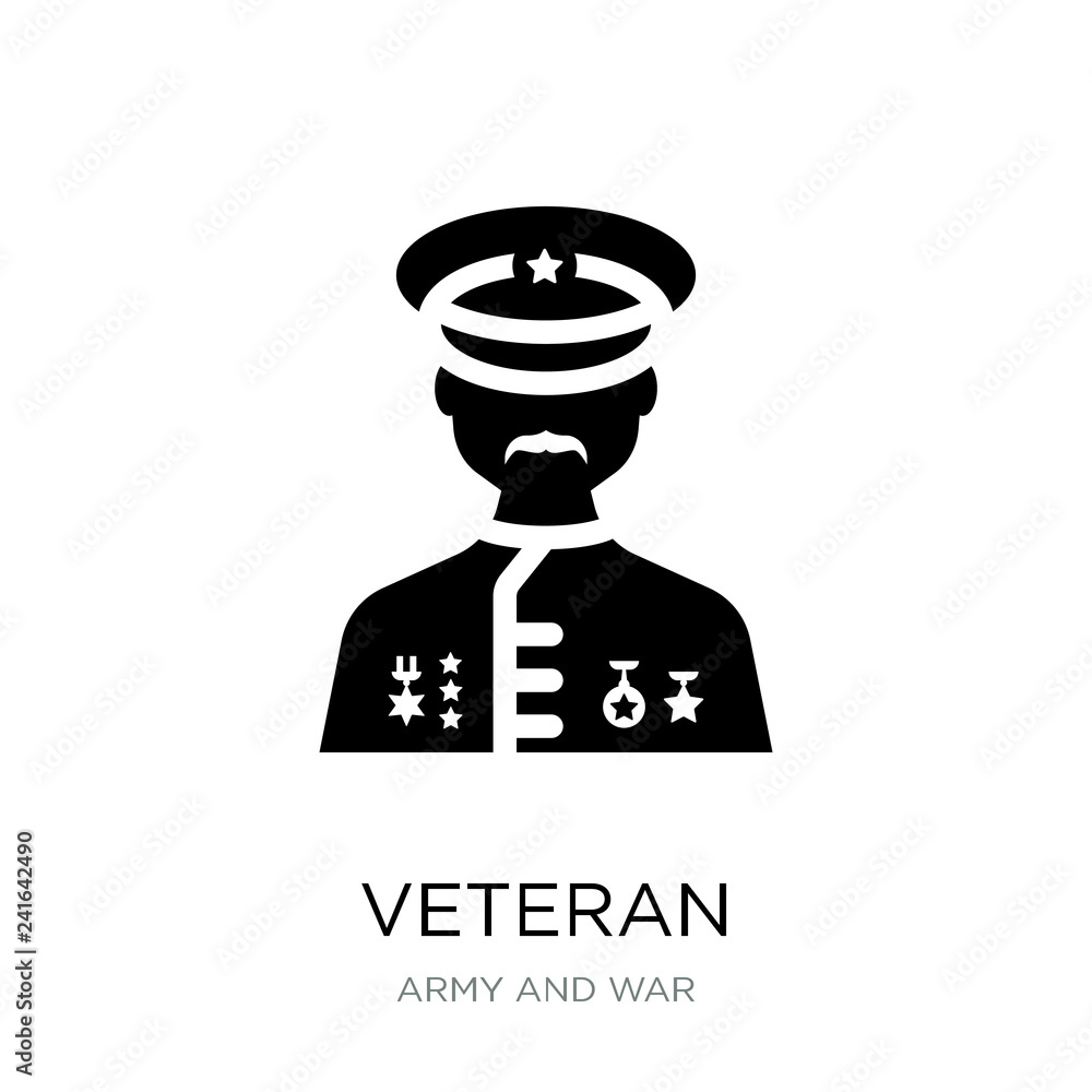 veteran icon vector on white background, veteran trendy filled i Stock ...