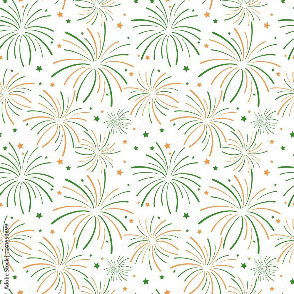 Orange Fireworks White Background