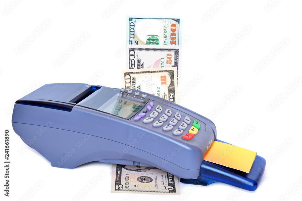 k of USA dollars new banknotes of different denominations pass through ...