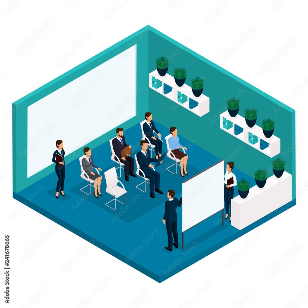 Isometric Training Room, Rear View, Coaches Stock Vector | Adobe Stock