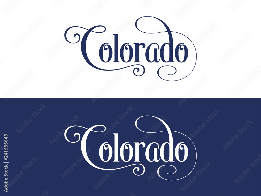 Typography of The USA Colorado States Handwritten Illustration on ...
