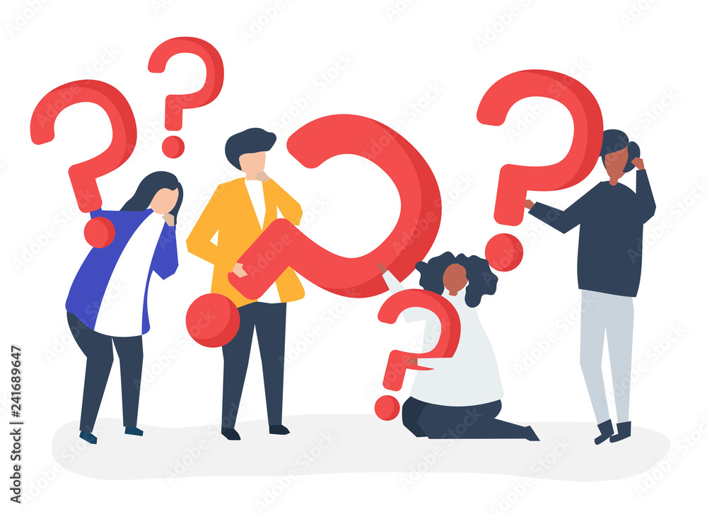 Group of people holding question mark icons Stock Vector | Adobe Stock