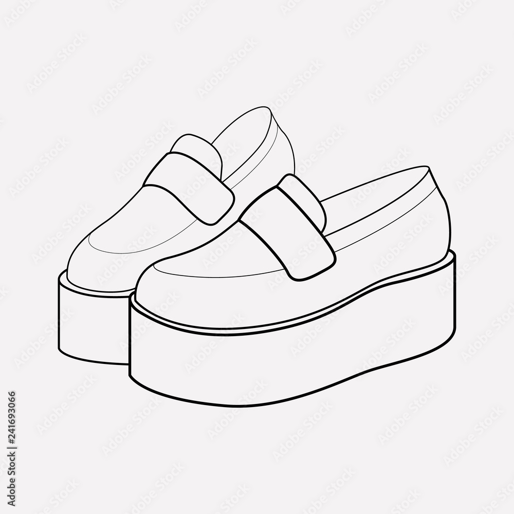 Platform shoes icon line element. Vector illustration of platform shoes ...