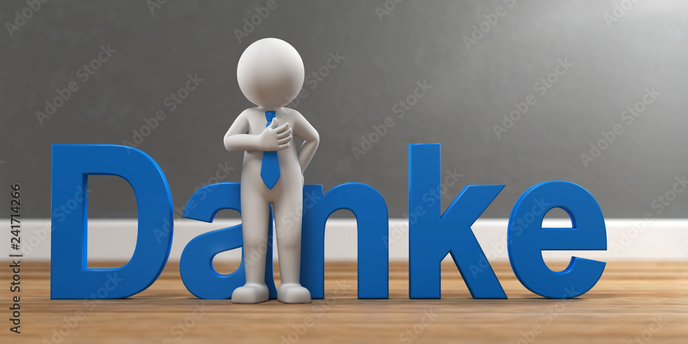 3D Illustration weißes Männchen Danke Illustration Stock | Adobe Stock