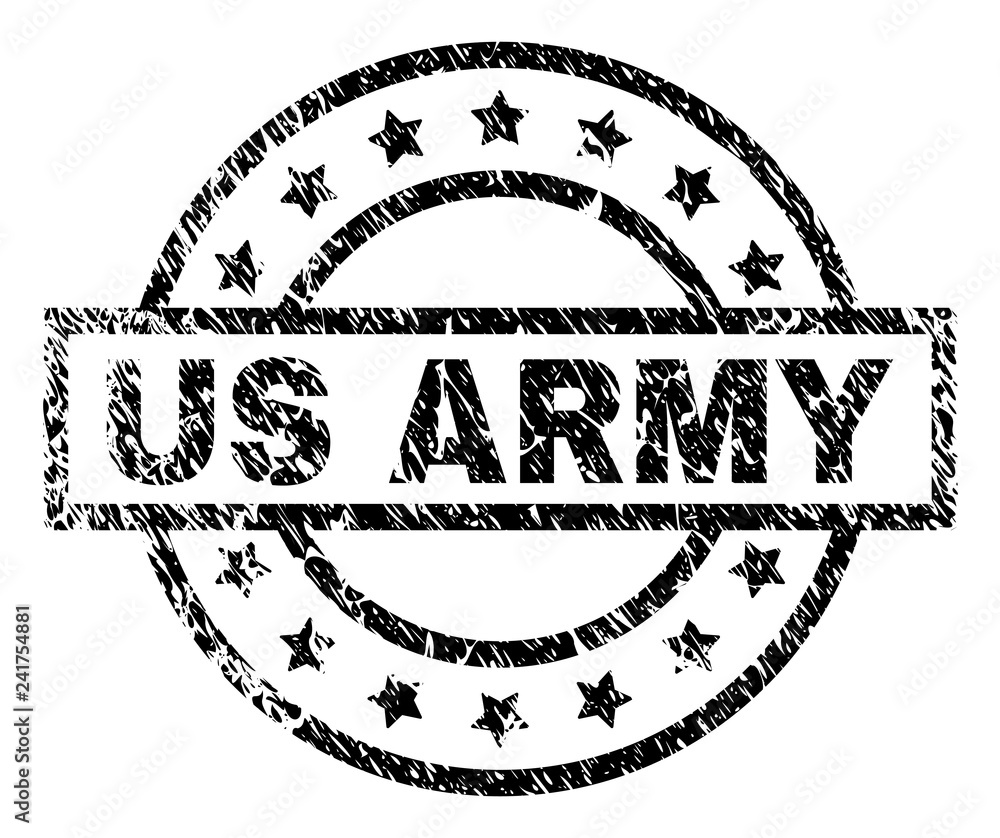 US ARMY stamp seal watermark with distress style. Designed with ...