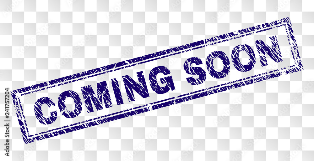 COMING SOON stamp seal print with rubber print style and double framed ...