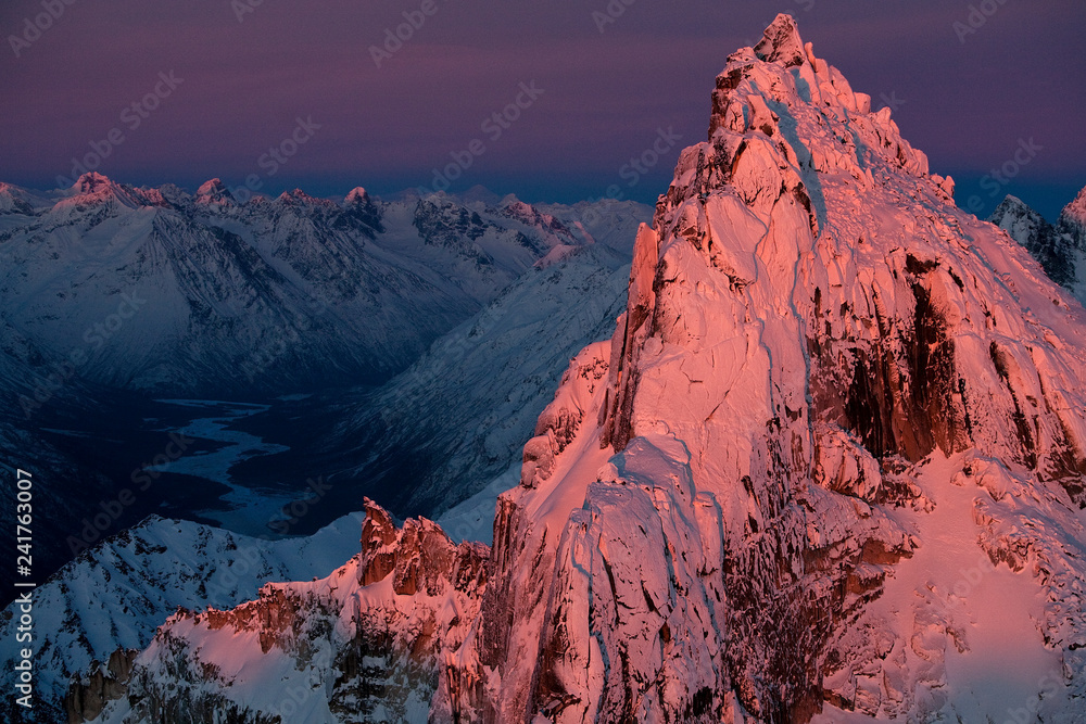 LAKE CLARK NATIONAL PARK, ALASKA: Aerial views of the Aleutian Mountain ...