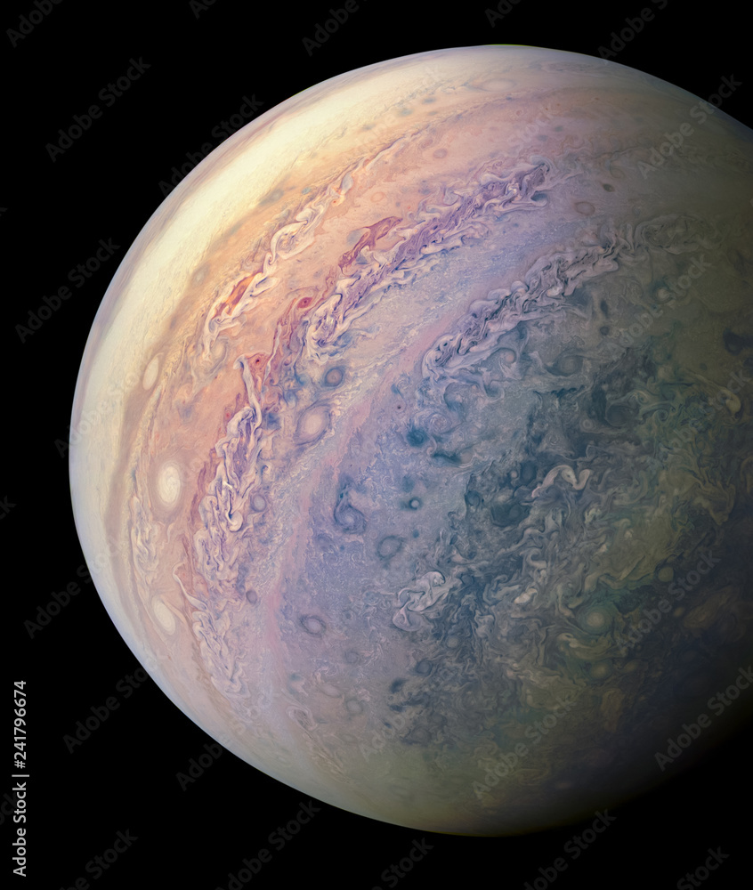 Jupiter (real photo, obtained from deep procesing of NASA's Juno ...