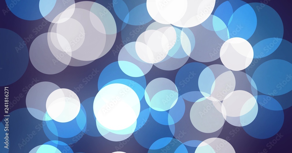 abstract background with animated glowing blue white bokeh loop, alpha ...