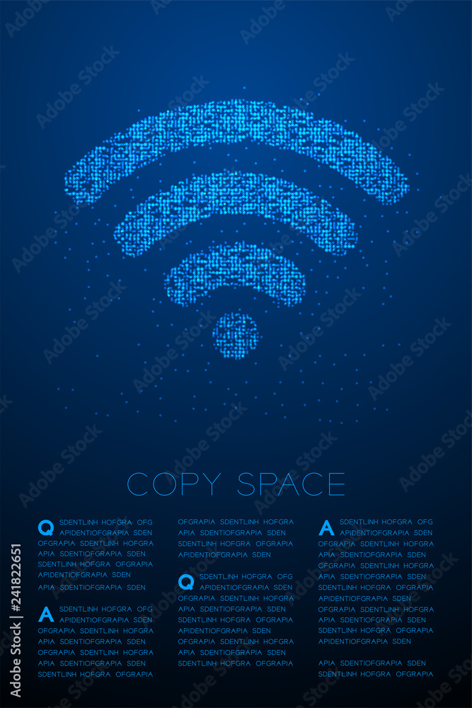Abstract Geometric Bokeh circle dot pixel pattern Wifi symbol, Internet ...