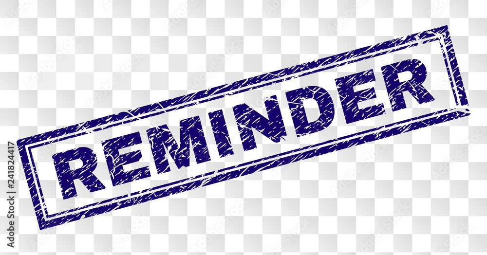 REMINDER stamp seal print with rubber print style and double framed ...