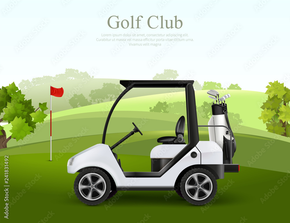 Golf Car Ilustration Stock Vector | Adobe Stock