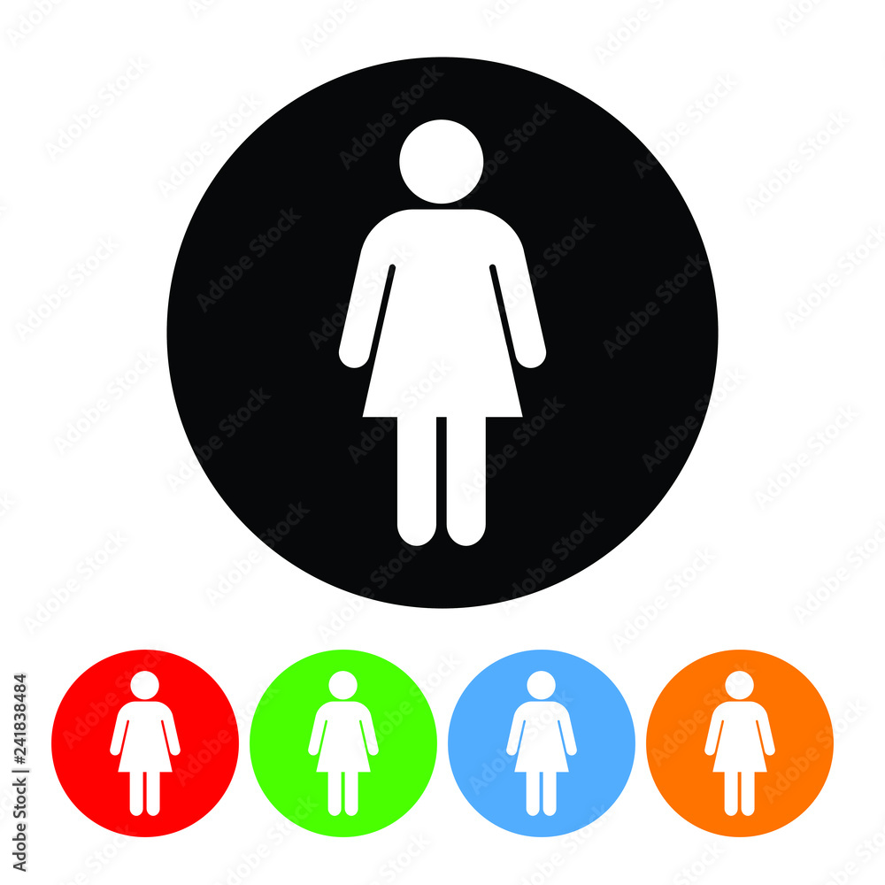 Female figure icon vector classic woman symbol restroom sign shape ...