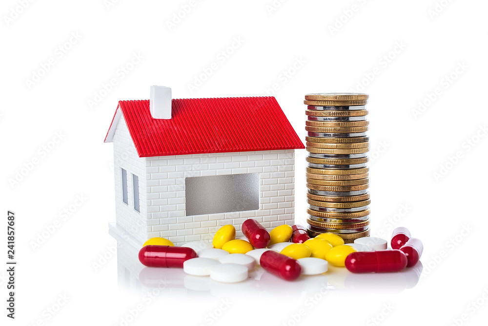 Seeing a doctor buying a house life stress concept map / house and drug ...