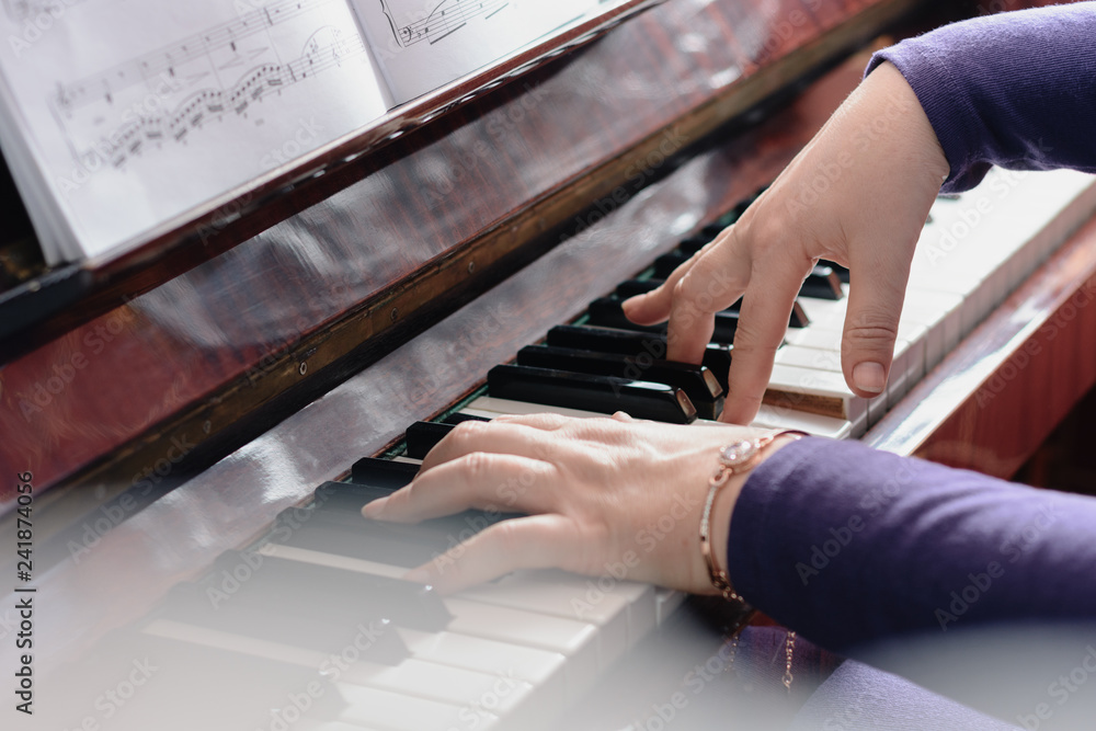 Beautiful Hands Playing Piano
