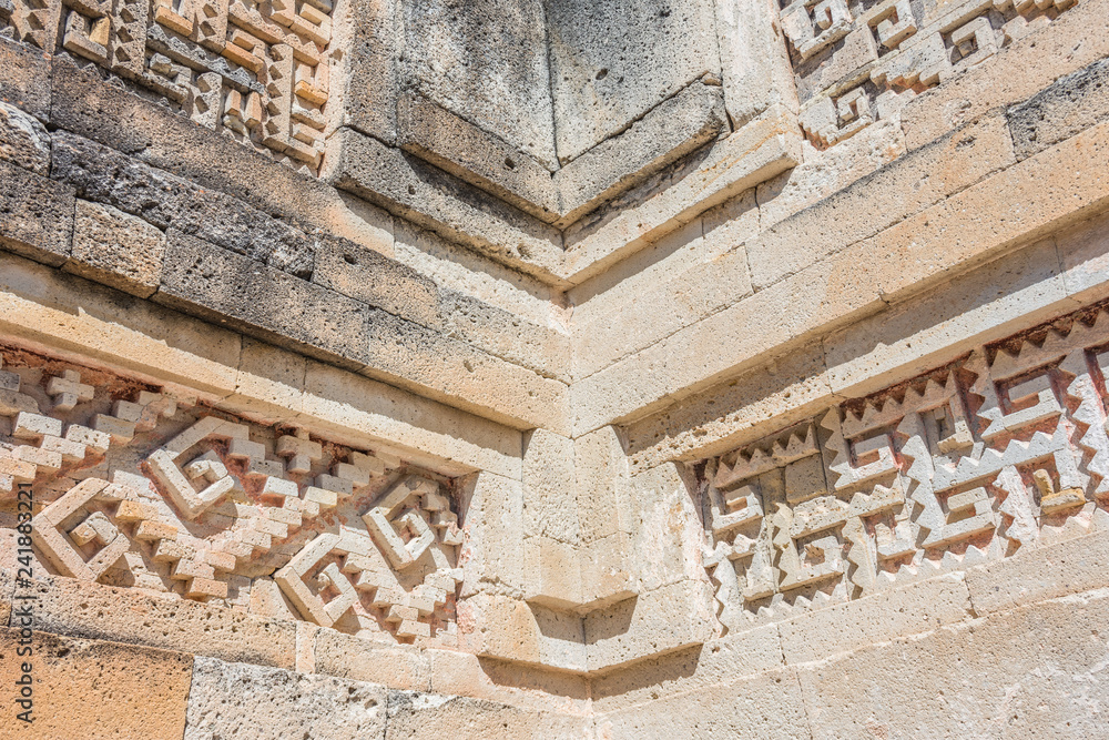 The ancient Grecas of the incredible Archaeological Site of Mitla in ...