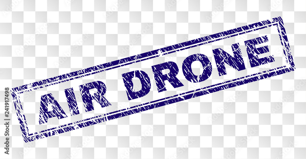 AIR DRONE stamp seal print with corroded style and double framed ...