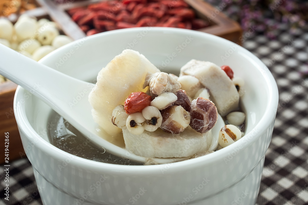 Chinese traditional nourishing stew - glutinous rice yam stewed lean ...