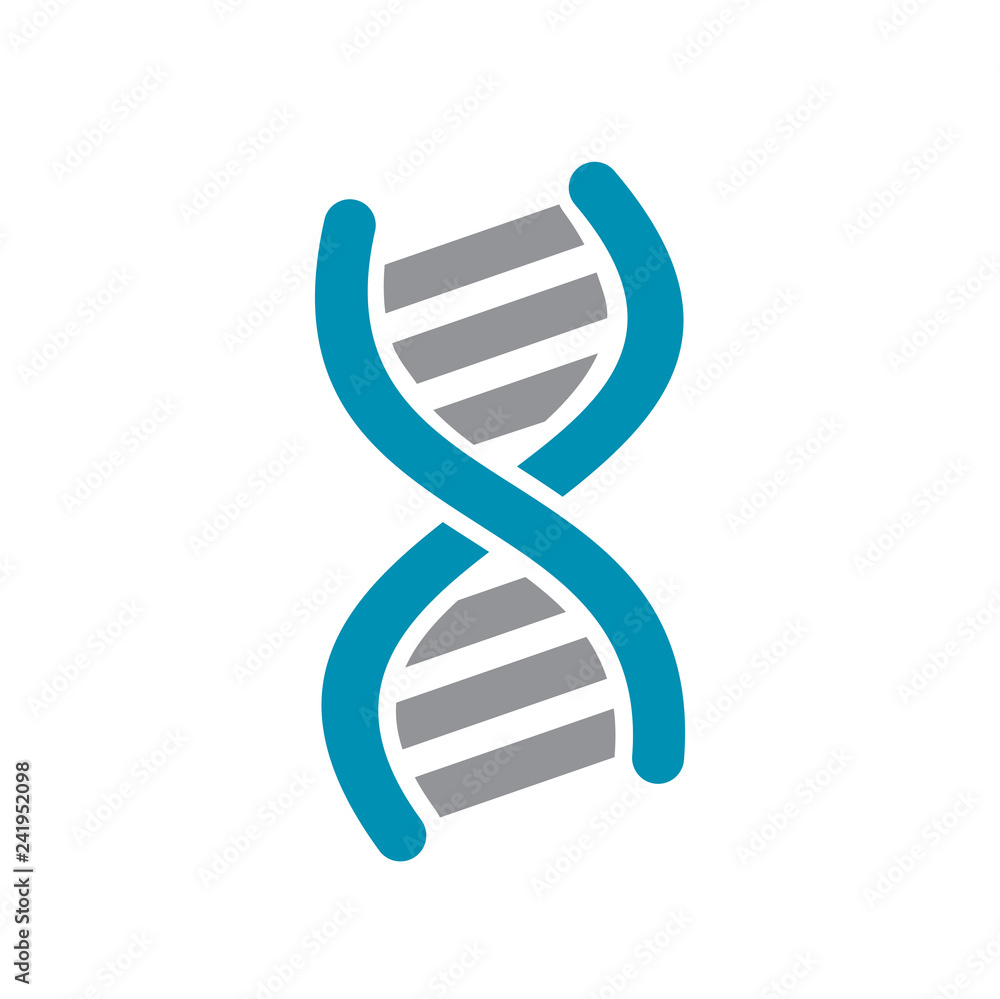 DNA RNA icon grey and blue on white background for graphic and web ...