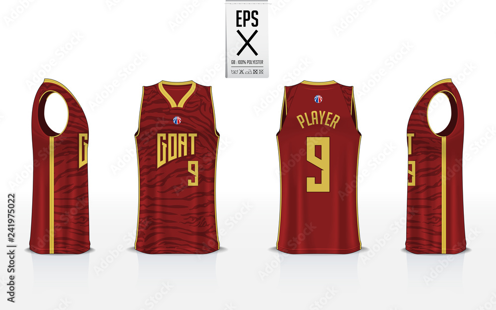 Basketball uniform template design for basketball club. Tank top t ...
