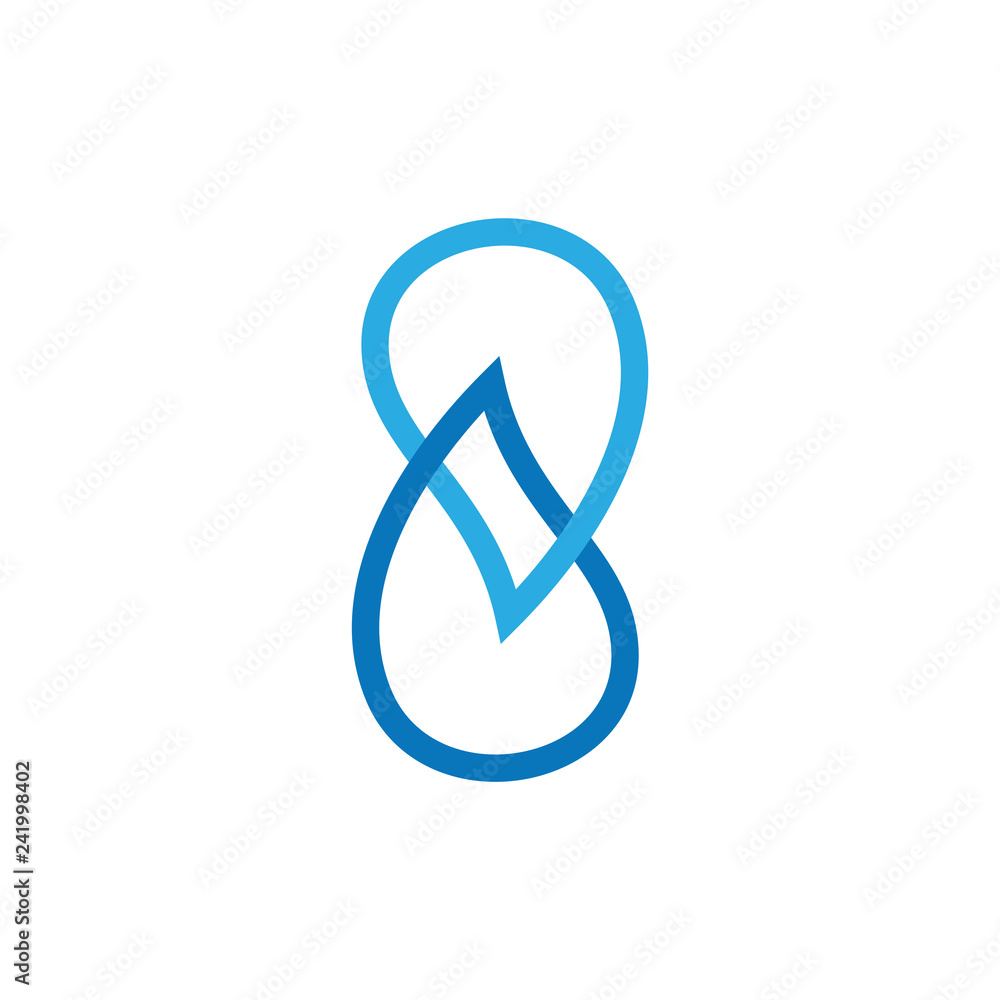 number 8 linked drop water symbol logo vector Stock Vector | Adobe Stock